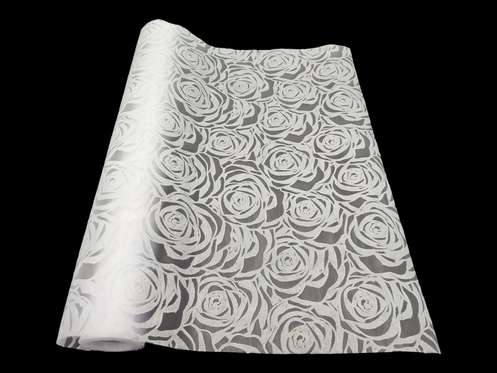 ROLO PAPEL ROSAS 50CMX5MT COR:BRANCO - Linguagem das Flores