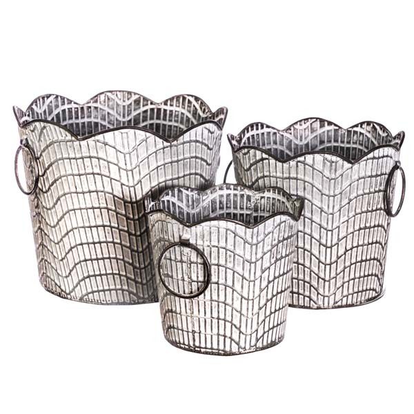 CONJ.3 VASOS ZINCO COR:METAL - Linguagem das Flores